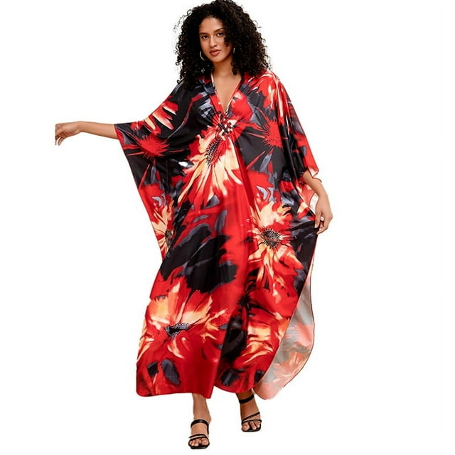 CFCSRP Plus Size Caftans Moo Moo for Women Swimsuit Cover up Summer Beach Kaftan Swimwear ...