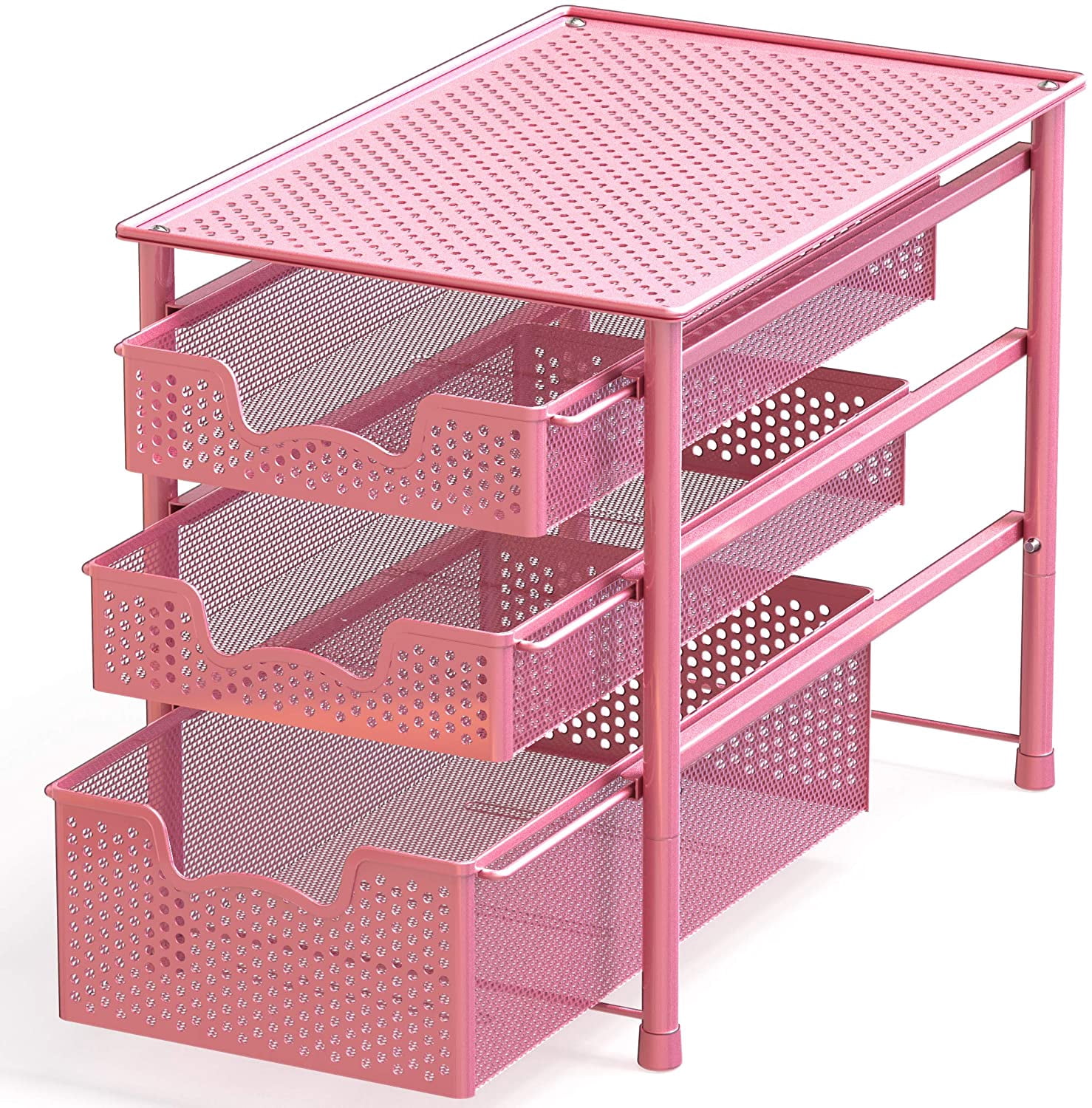CFCYUBOU 3 Tier Alloy Steel Sliding Basket Organizer Drawer Cabinet ...