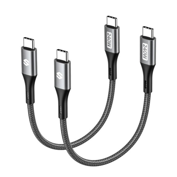 CFHADD-240W 100W Short USB C to USB C Cable (0.5FT, 2 Pack), Fast ...