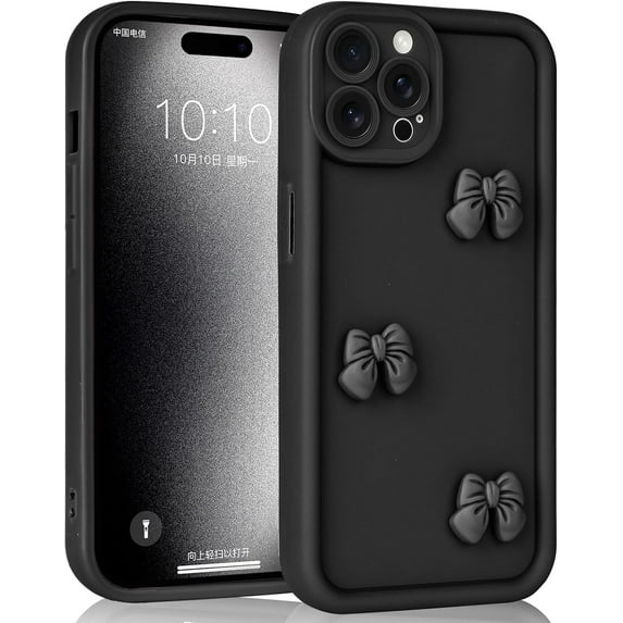 CFHADD-Black Bow Case for iPhone 16 Pro Max, Stylish Aesthetic Trendy ...