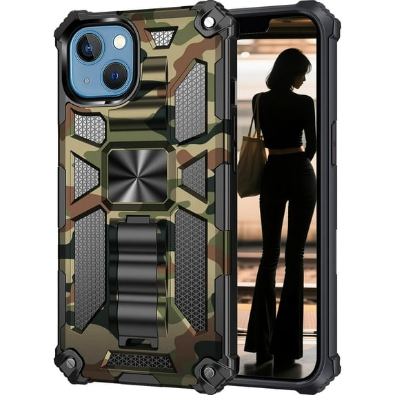 CFHADD-Camouflage Case for iPhone 13 Mini 5.4" with Magnetic Kickstand ...