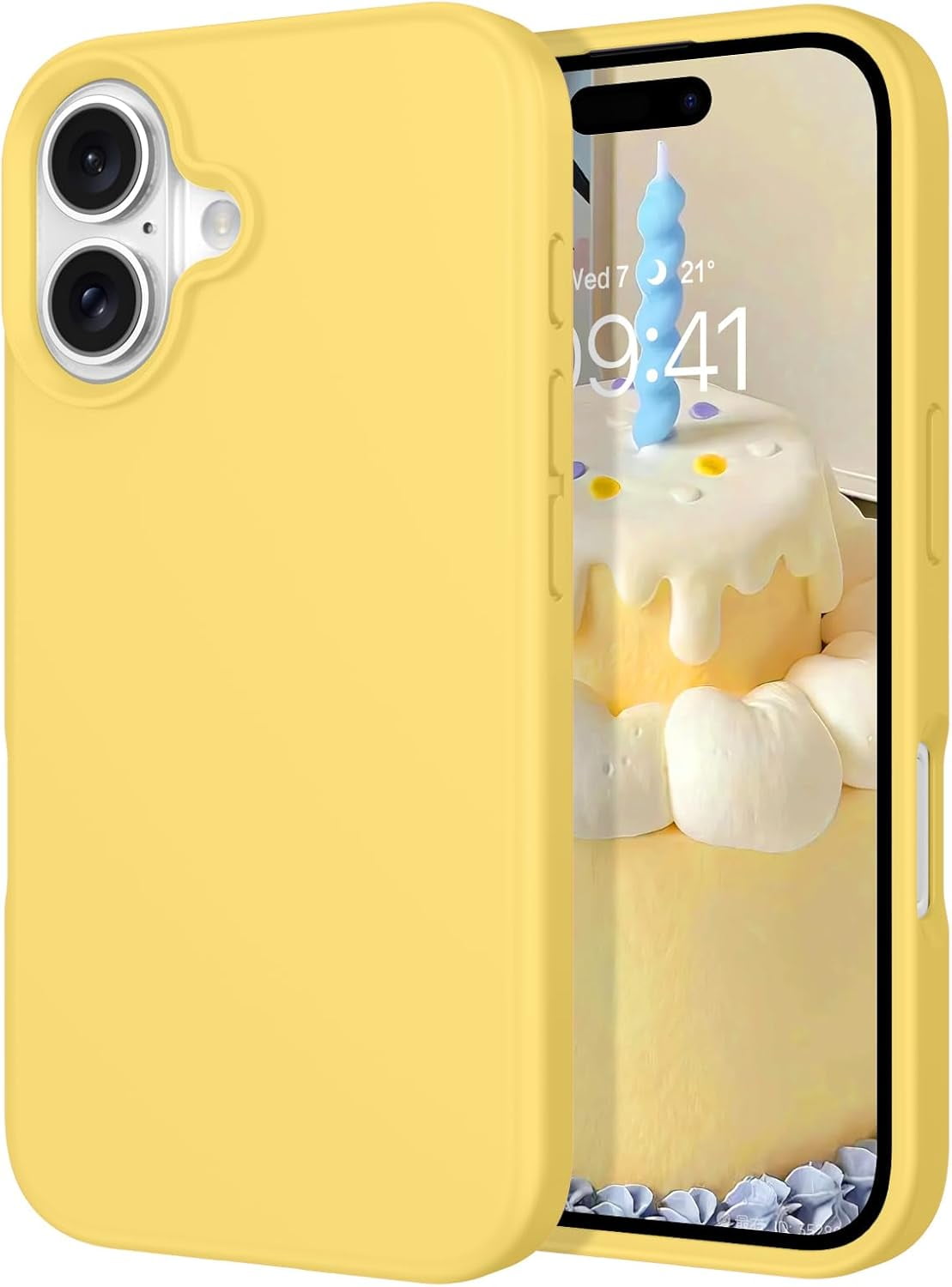 CFHADD-Case for iPhone 16 6.1'' Case Smooth Liquid Silicone Soft Gel ...