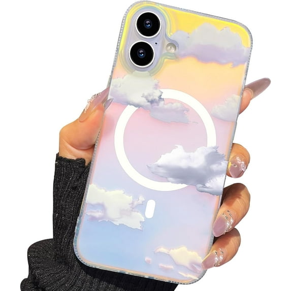 CFHADD-Compact Case for iPhone 16 Plus Iridescent Cloud Design ...