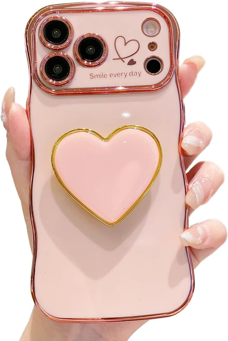 CFHADD-Compatible with Cute iPhone 17 Pro case 6.3'', Pink Wave Frame ...