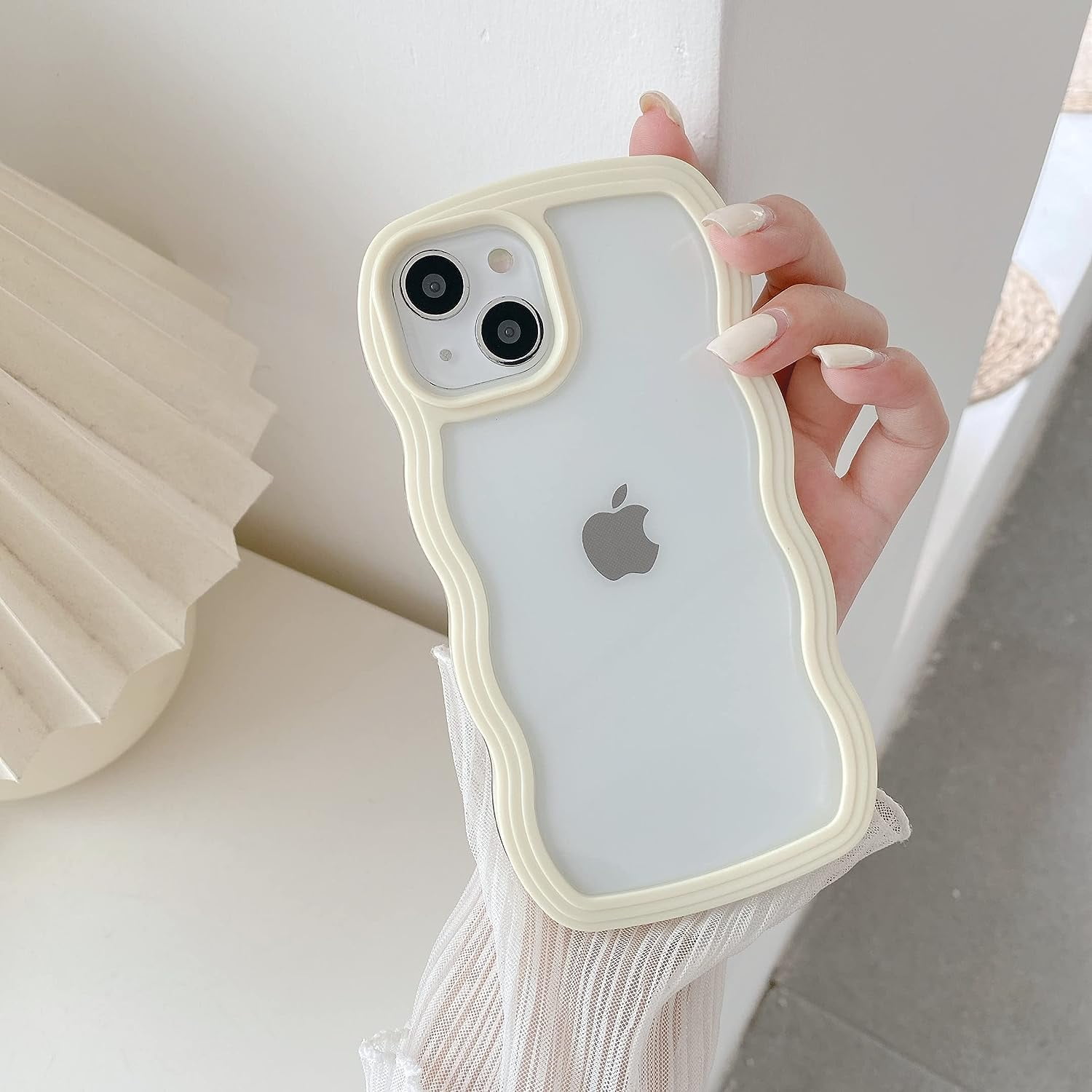 CFHADD-Compatible with iPhone 12/iPhone 12 Pro Case, Cute Curly Wave ...