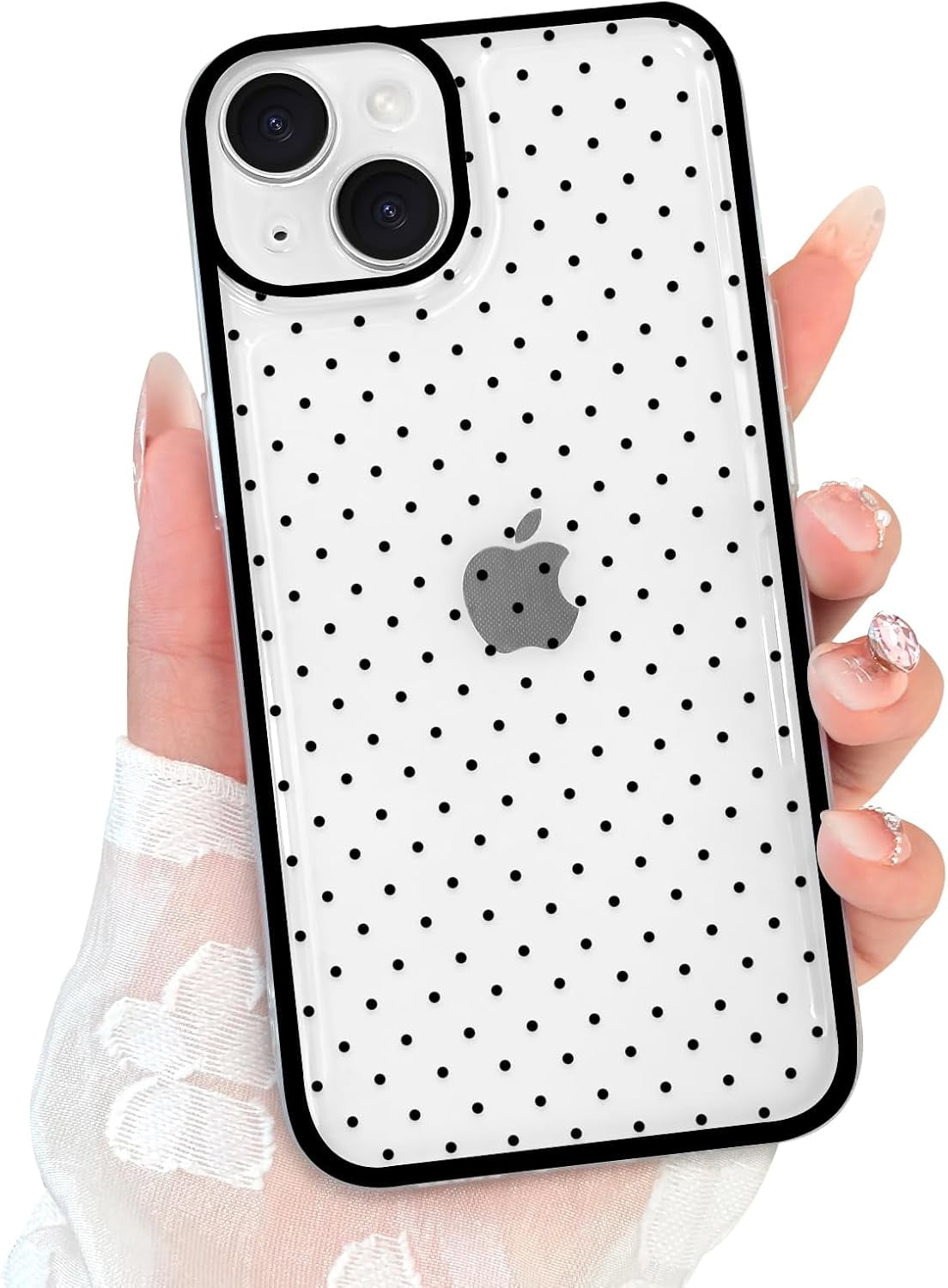 CFHADD-Compatible with iPhone 13 Case with Clear Cute Fashion Polka Dot ...