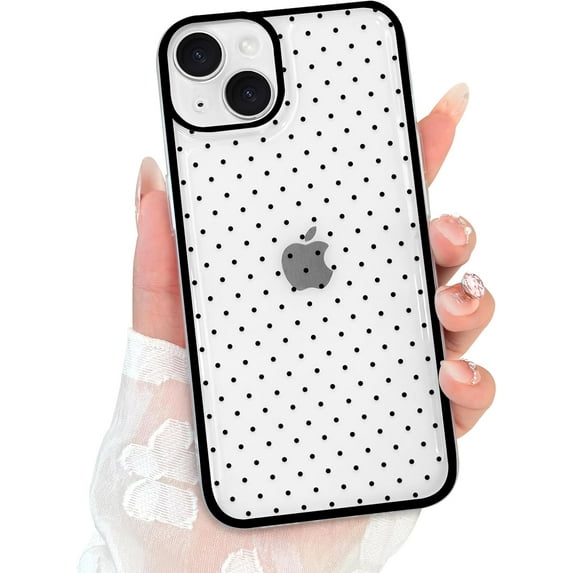 CFHADD-Compatible with iPhone 13 Case with Clear Cute Fashion Polka Dot ...