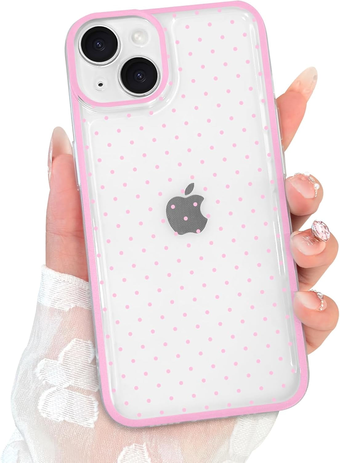 CFHADD-Compatible with iPhone 13 Case with Clear Cute Fashion Polka Dot ...