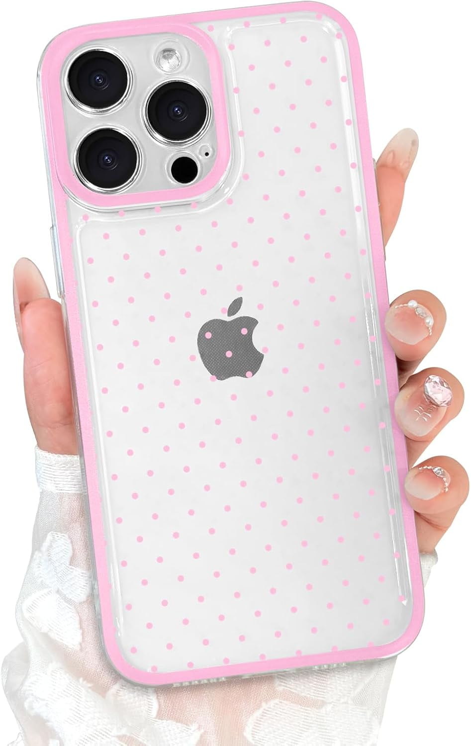 CFHADD-Compatible with iPhone 13 Pro Case with Clear Cute Fashion Polka ...