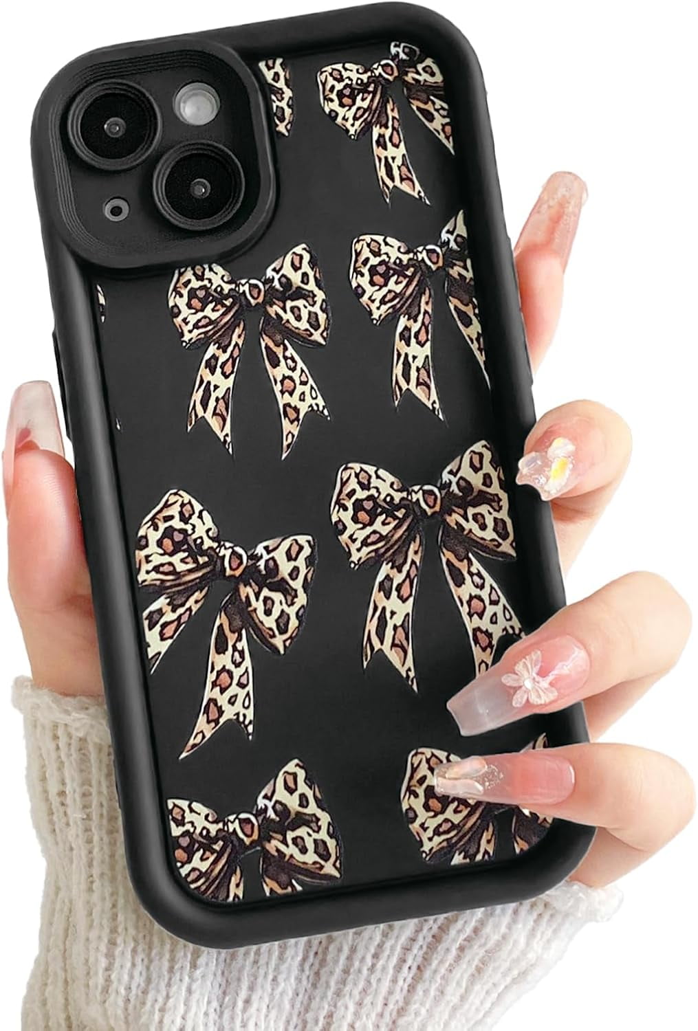 CFHADD-Compatible for iPhone 15 Case Cute Ribbon Bow with Leopard ...