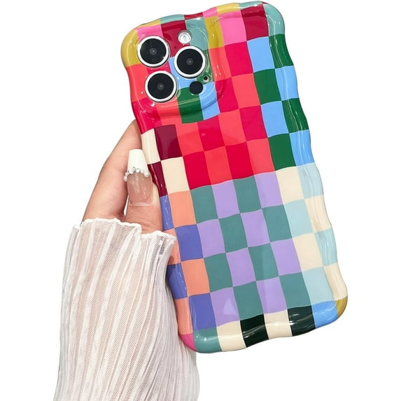 CFHADD-Compatible with iPhone 15 Case, Cute Wave Curly Colorful ...