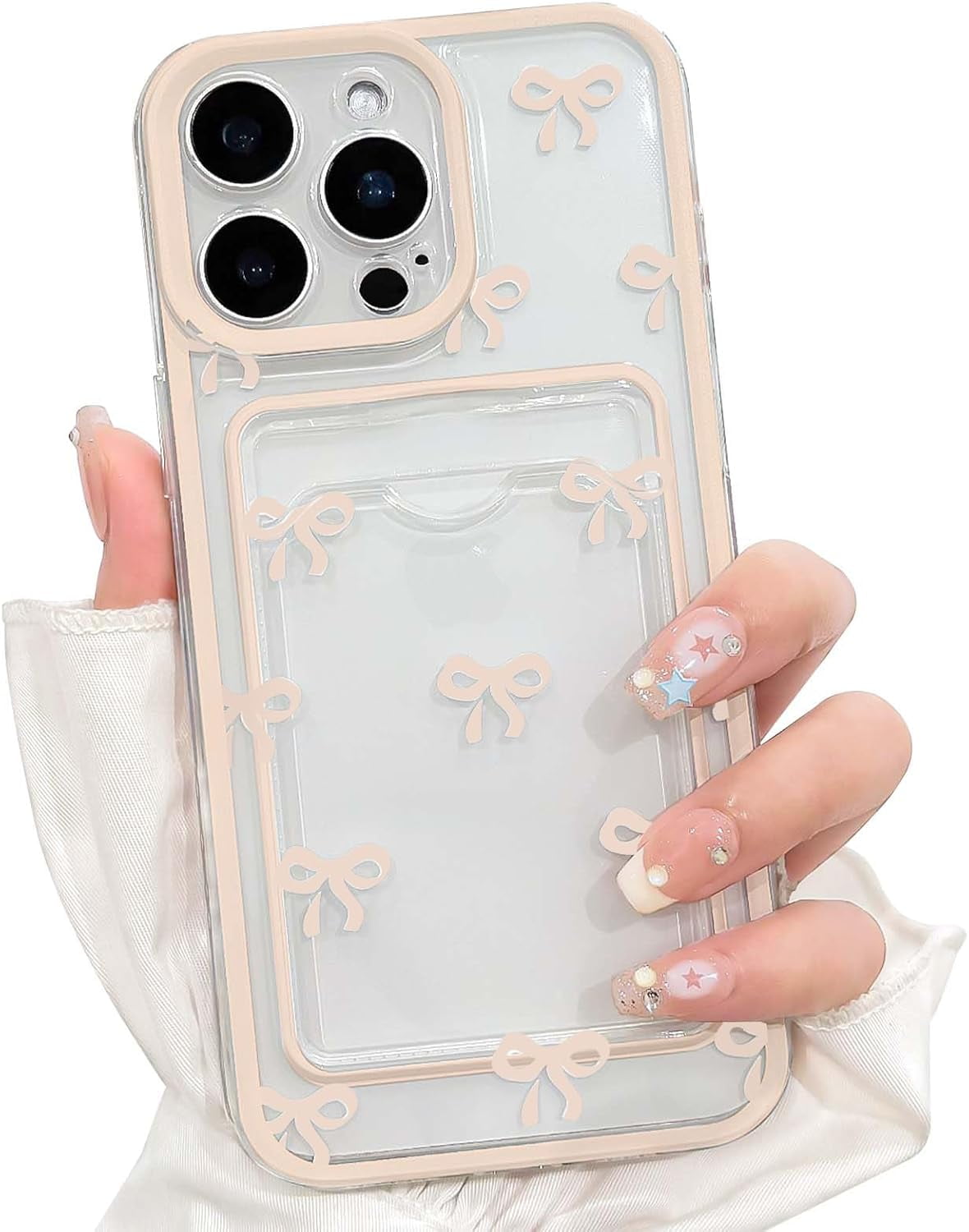 CFHADD-Compatible with iPhone 15 Pro Max Case with Card Holder Clear ...