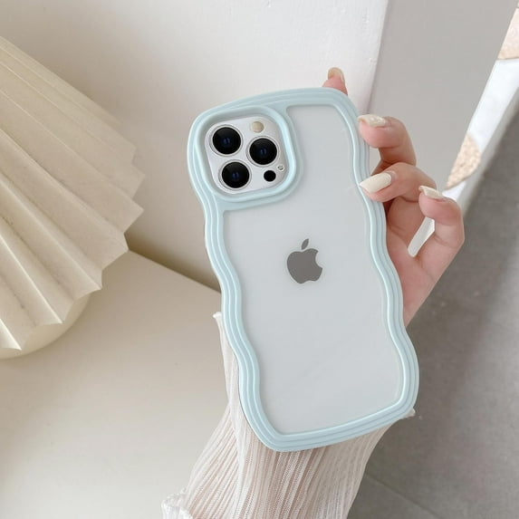 CFHADD-Compatible with iPhone 15 Pro Max Case, Cute Curly Wave Frame ...