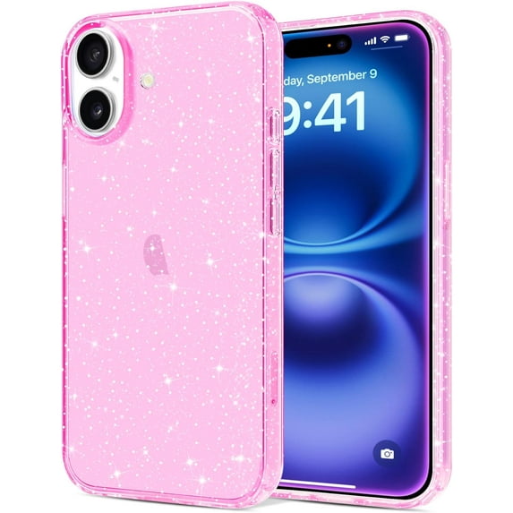 CFHADD-Compatible with iPhone 16 Plus Case Clear Glitter, Sparkle Soft ...