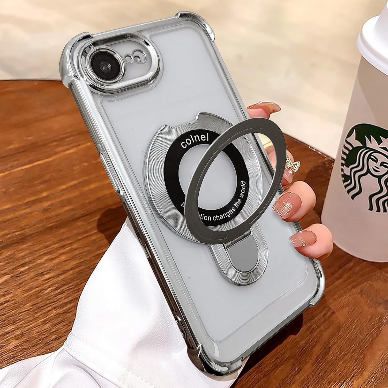 CFHADD-Compatible with iPhone 16e Magsafe Case,Magnetic Ring Kickstand ...