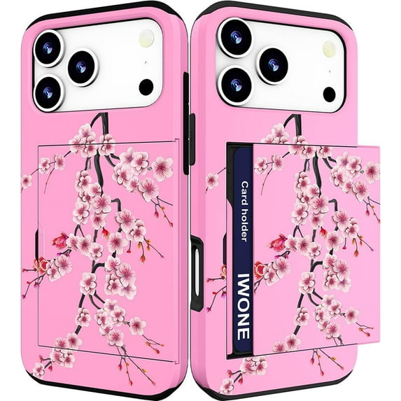 CFHADD-Compatible with iPhone 17 Pro Case with Card Holder Cute ...