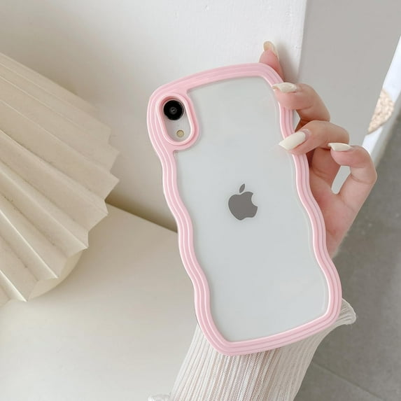 CFHADD-Compatible with iPhone X/XS Case, Cute Curly Wave Frame Clear ...