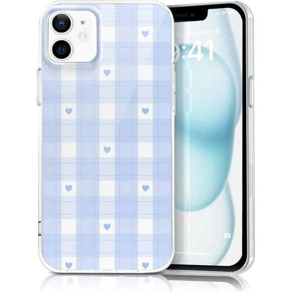 CFHADD-Compatible with iPhone 12 Case 12 Pro Case, Cute Plaid with ...
