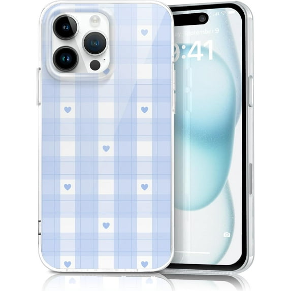 CFHADD-Compatible with iPhone 14 Pro Max Case, Cute Plaid with Hearts ...