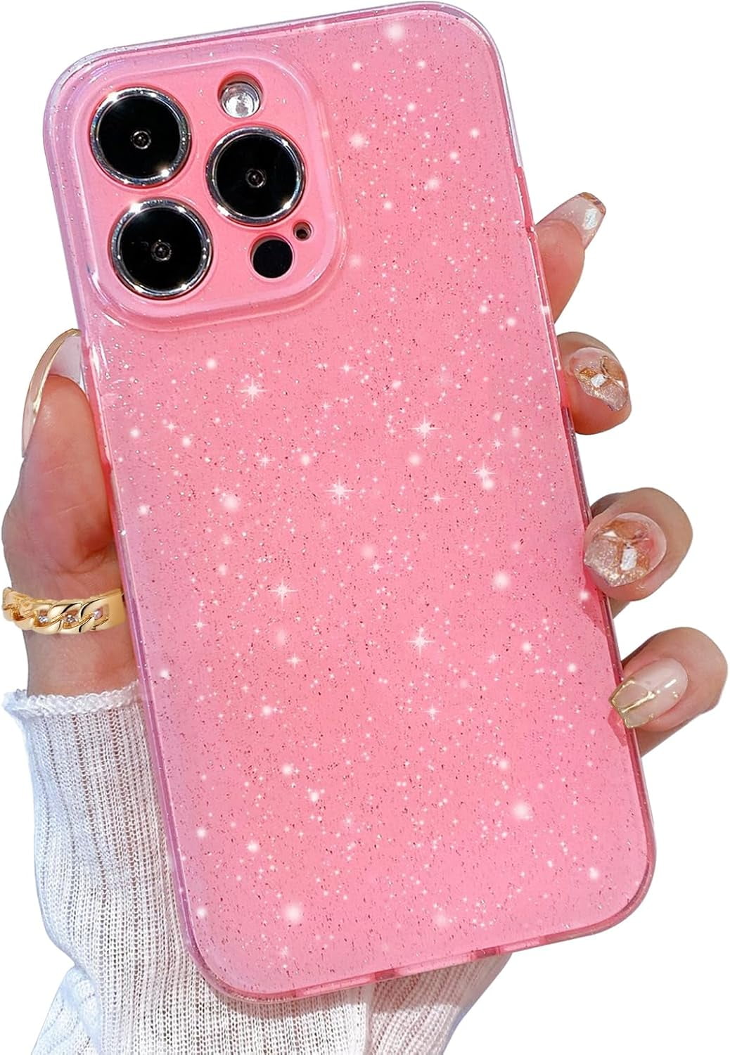 CFHADD-Compatible with iPhone 16 Pro Case Pink Glitter for Women Girls ...