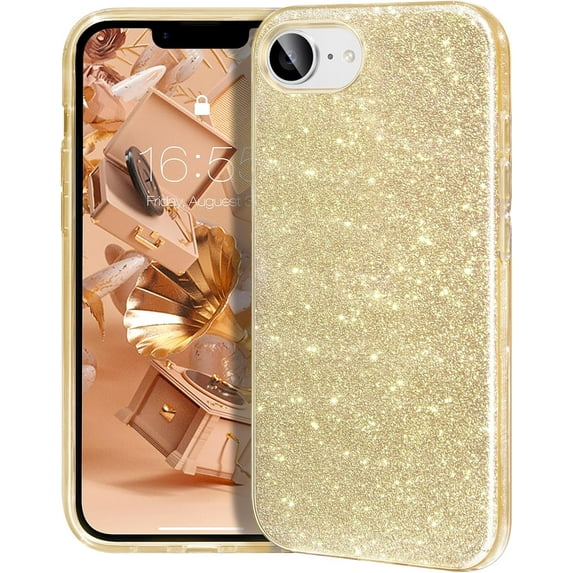 CFHADD-Compatible with iPhone 16E Case[2025], Glitter Bling 3-Layer ...