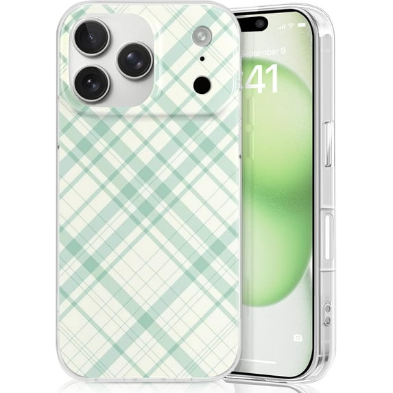 CFHADD-Compatible with iPhone 17 Pro Case, Cute Plaid Design, Slim Hard ...