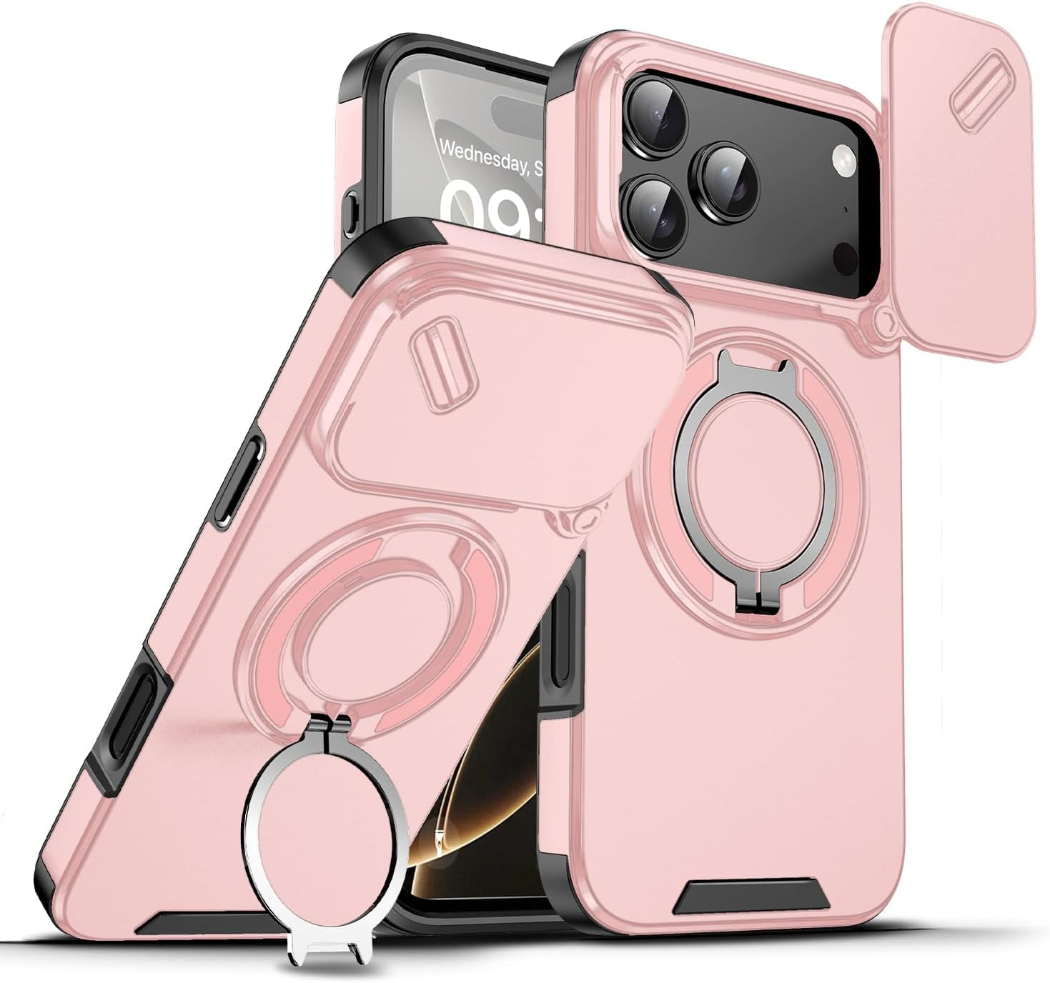 CFHADD-Compatible with iPhone 17 Pro Max Case with Stand, Heavy Duty ...