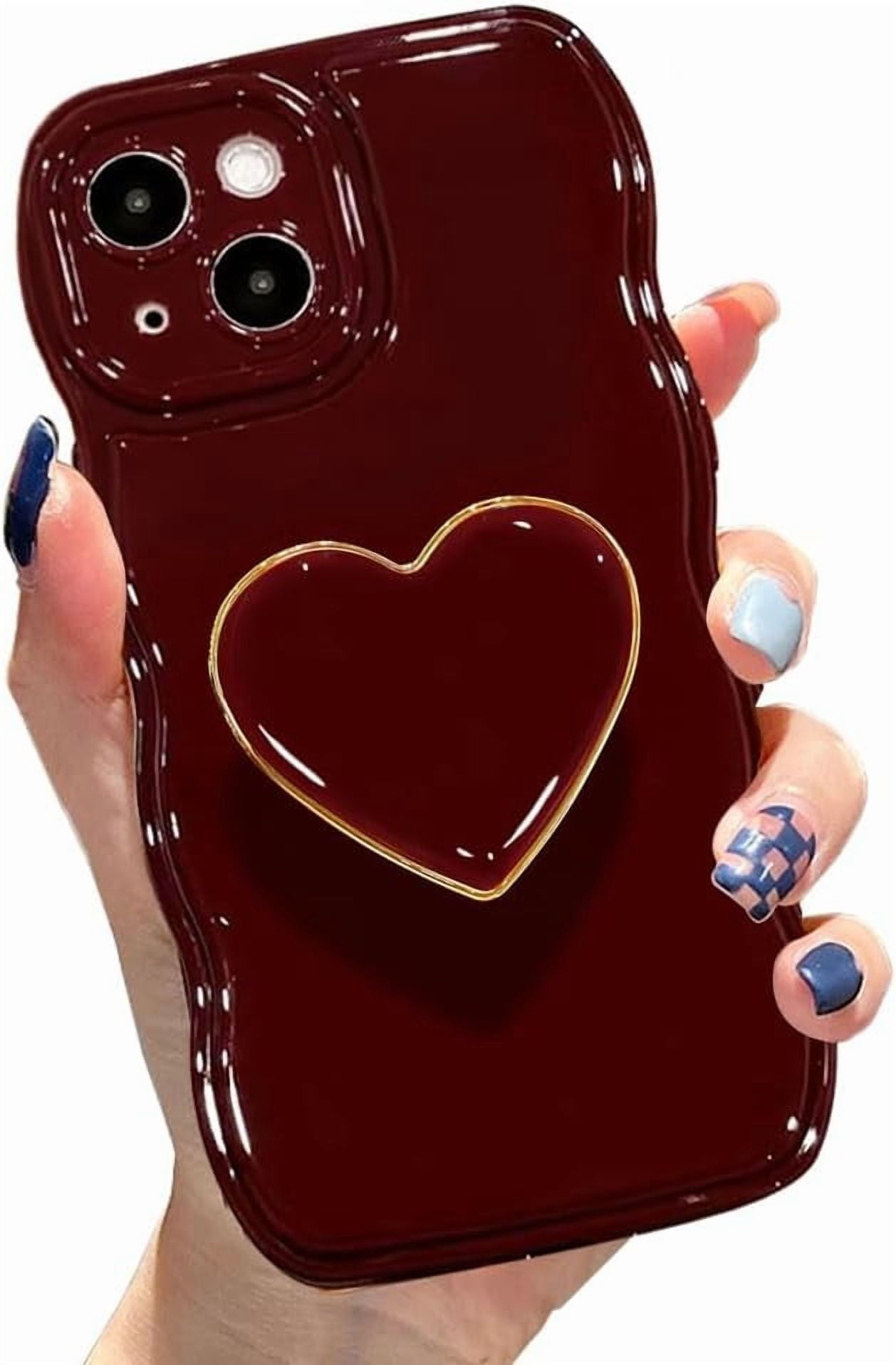 CFHADD-Cute Case for iPhone 15 6.1'', Wine Red Soft TPU Shape ...