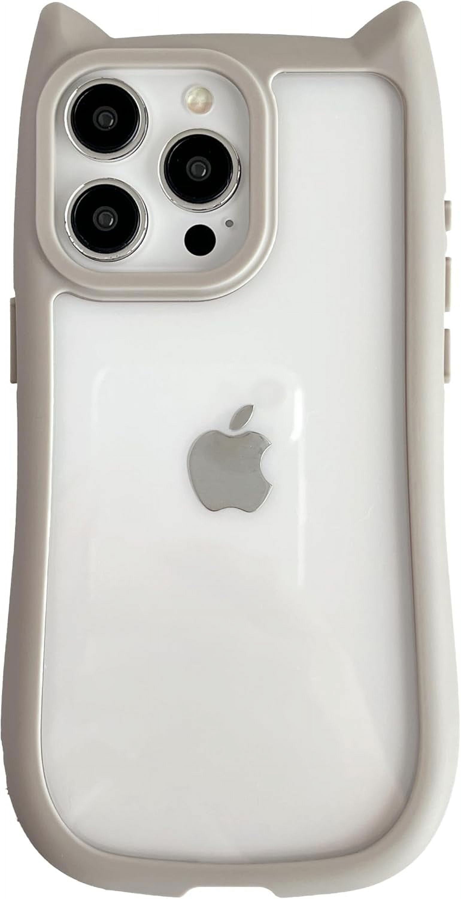 CFHADD-Cute Cat Ears Clear Phone Case Compatible with iPhone Case (Gray ...