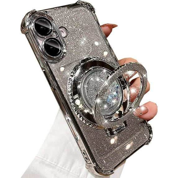 CFHADD-Glitter Kickstand Case for iPhone 17,Cute Luxury Bling Sparkly ...