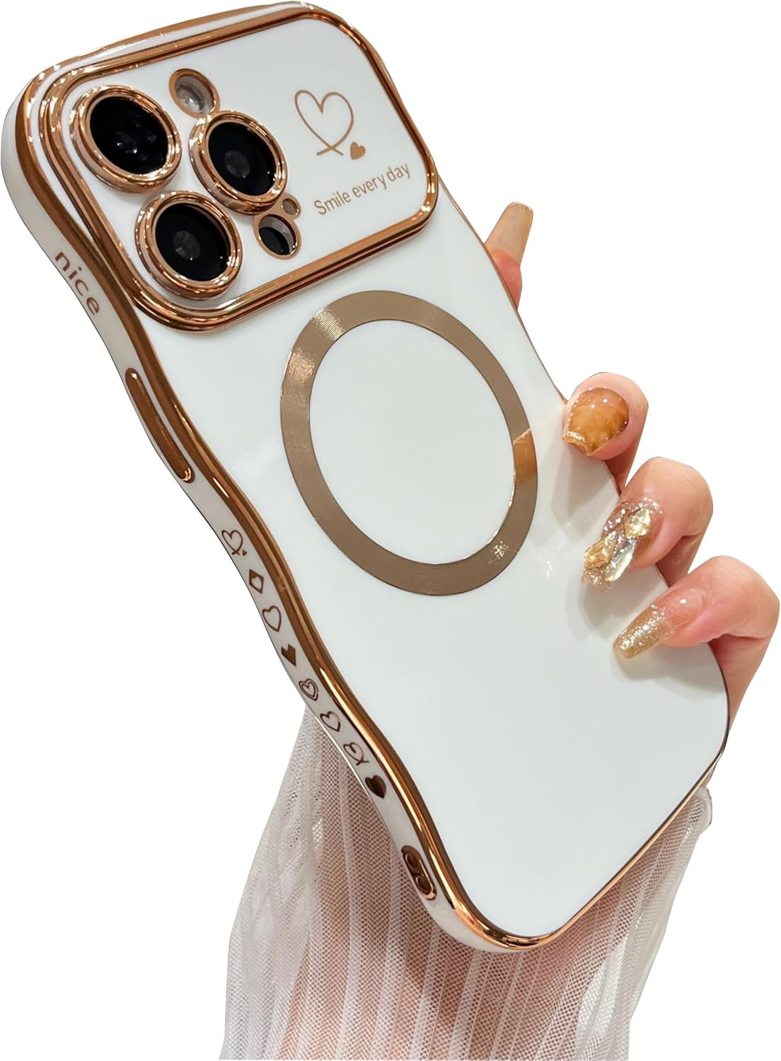 CFHADD-Magnetic Case for iPhone 13 Pro Work with Magsafe, Curly Wave ...