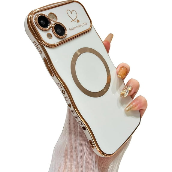 CFHADD-Magnetic Case for iPhone 13 Work with Magsafe, Curly Wave Shape ...