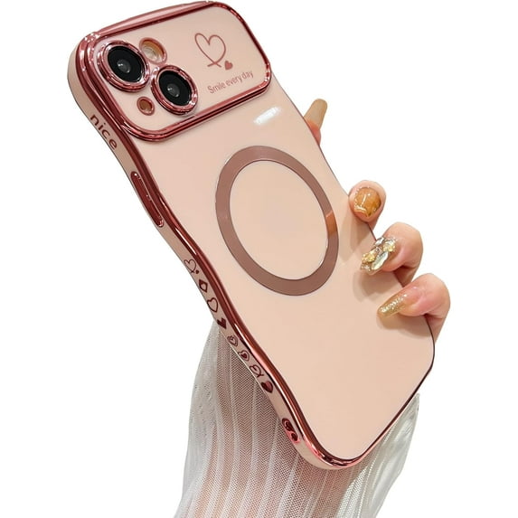 CFHADD-Magnetic Case for iPhone 15 Work with Magsafe, Curly Wave Shape ...