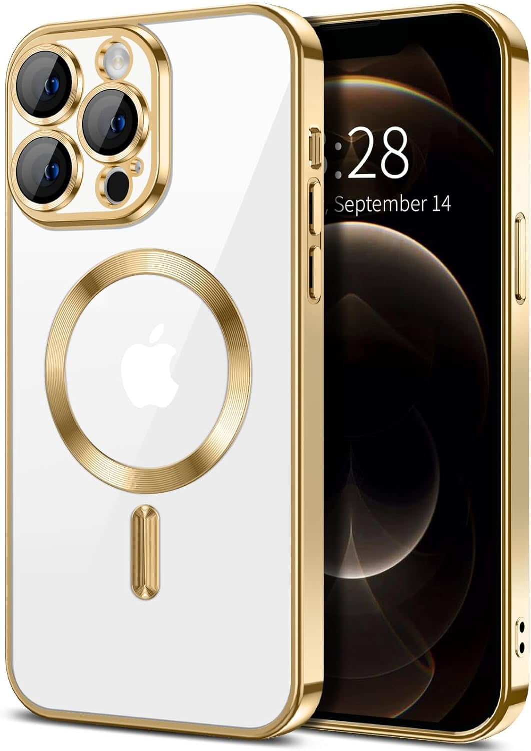 CFHADD-Magnetic Clear for iPhone 12 Pro Case with Camera Lens Protector ...