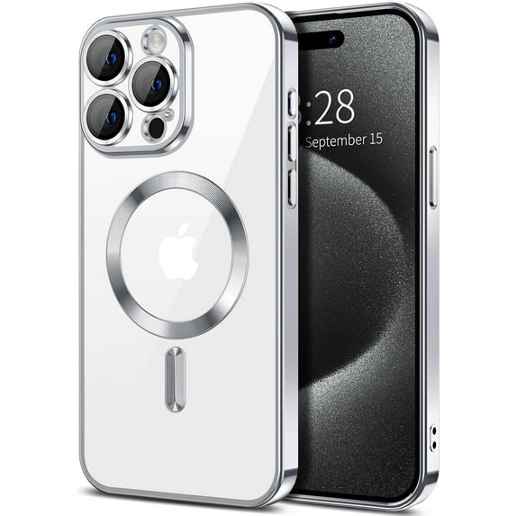 CFHADD-Magnetic Clear for iPhone 15 Pro Case with Camera Lens Protector ...