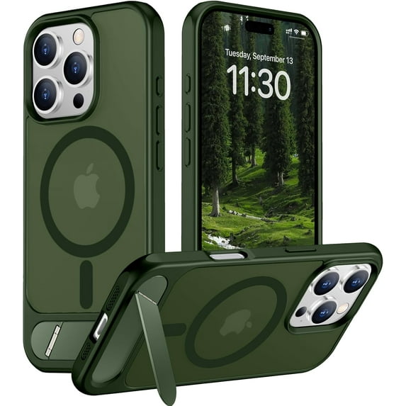 CFHADD-Magnetic Compatible with iPhone 16 Pro Case, [Built-in Invisible Kickstand][Compatible ...