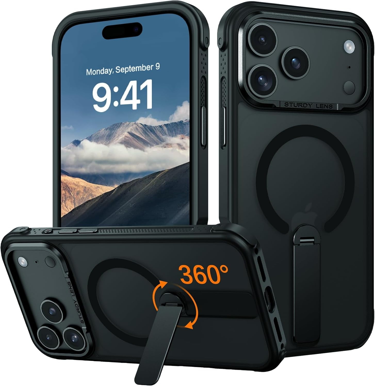 CFHADD-Magnetic for iPhone 17 Pro Max Case with 360 Rotatable Invisible ...