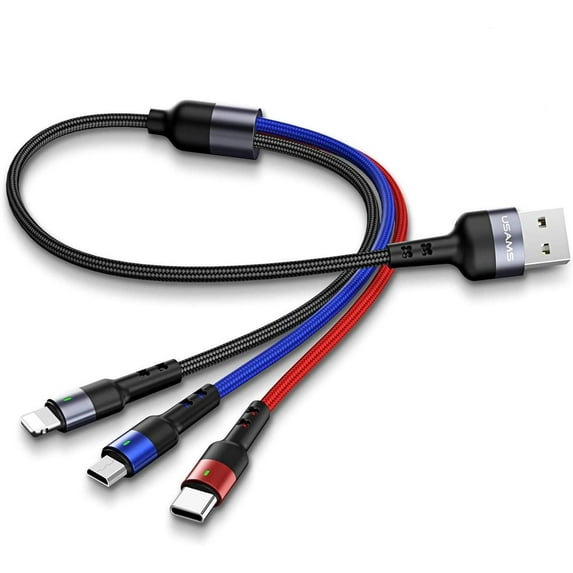 CFHADD-Multi USB Cable 1ft 2Pack Short 3 in 1 Charging Cable Nylon ...
