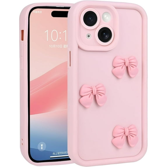 CFHADD-Pink Bow Case for iPhone 13, Stylish Aesthetic Trendy Protective ...