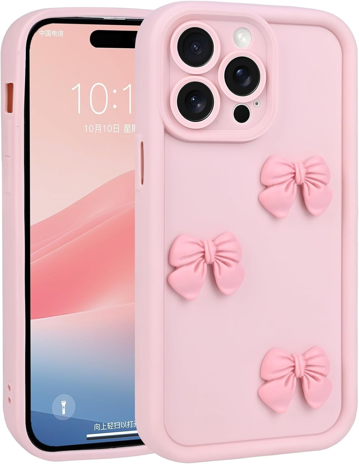 CFHADD-Pink Bow Case for iPhone 15 Pro Max, Stylish Aesthetic Trendy ...