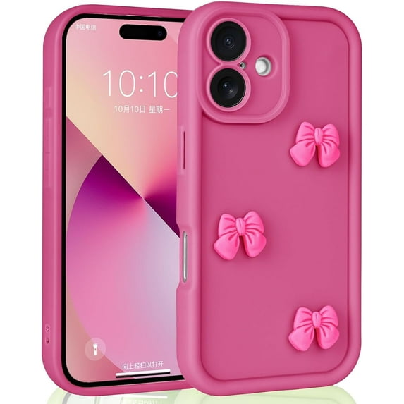 CFHADD-Rose Red Bow Case for iPhone 16, Stylish Aesthetic Trendy ...
