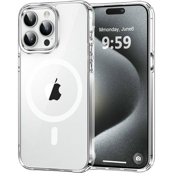 CFHADD-Strong Magnetic for iPhone 15 Pro Case Clear, [Non-Yellowing ...