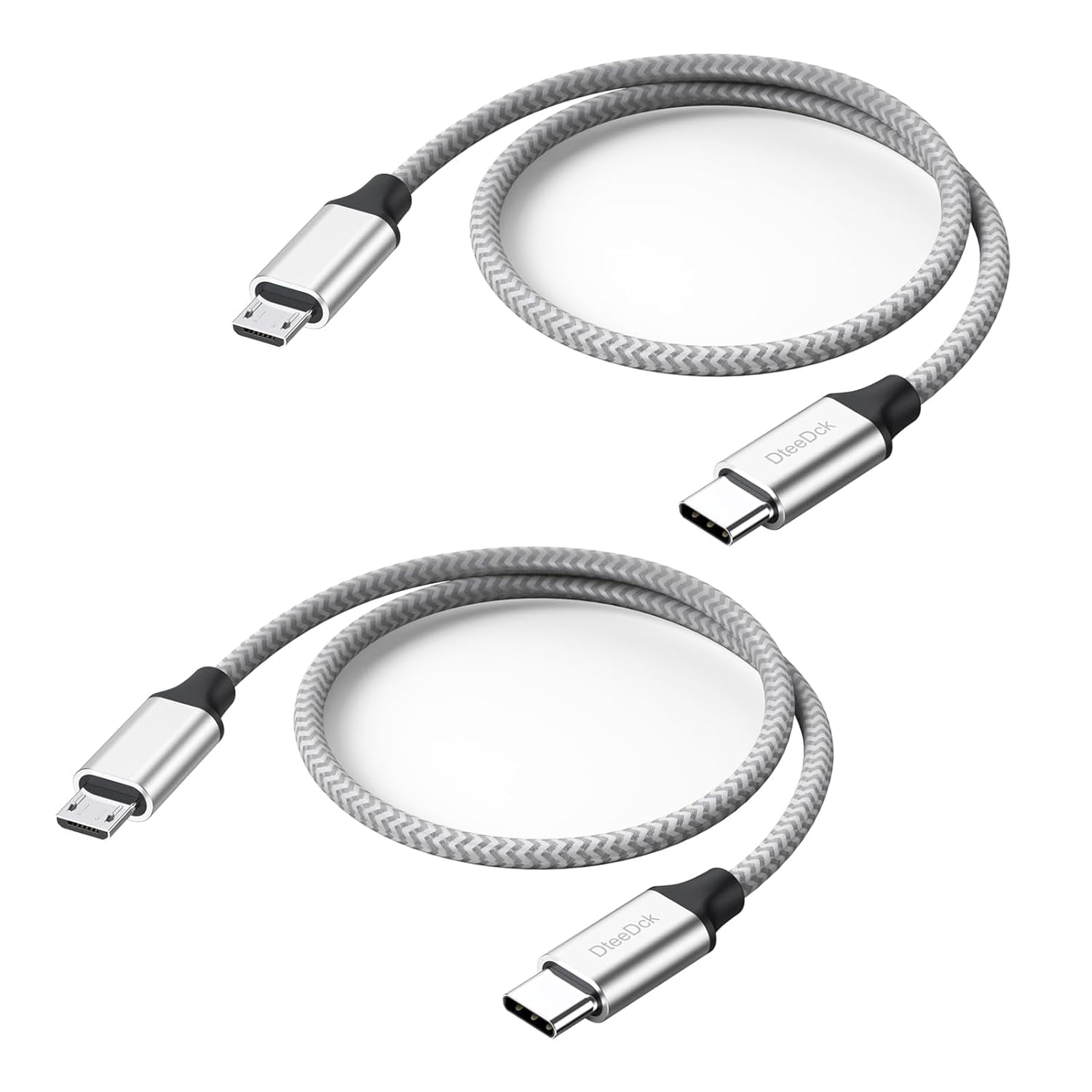 CFHADD-USB C to Micro USB Cable 1ft 2 Pack, Type C to MicroUSB Adapter ...