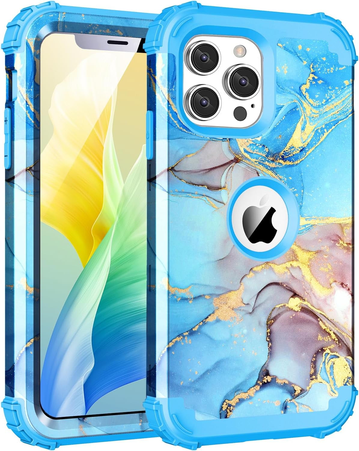 CFHADD-for iPhone 12 Pro Case,Three Layer Heavy Duty Shockproof Hybrid ...