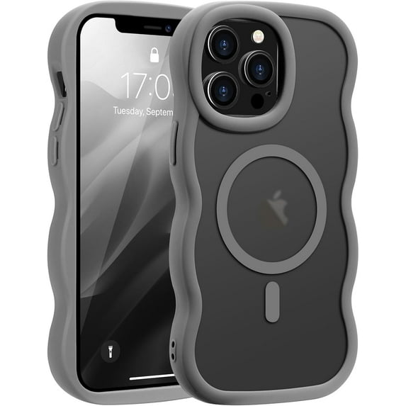 CFHADD-for iPhone 12 Pro Max Case, Curly Wavy Frame Hard Translucent ...