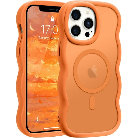 CFHADD-for iPhone 12 Pro Max Case, Curly Wavy Frame Hard Translucent ...