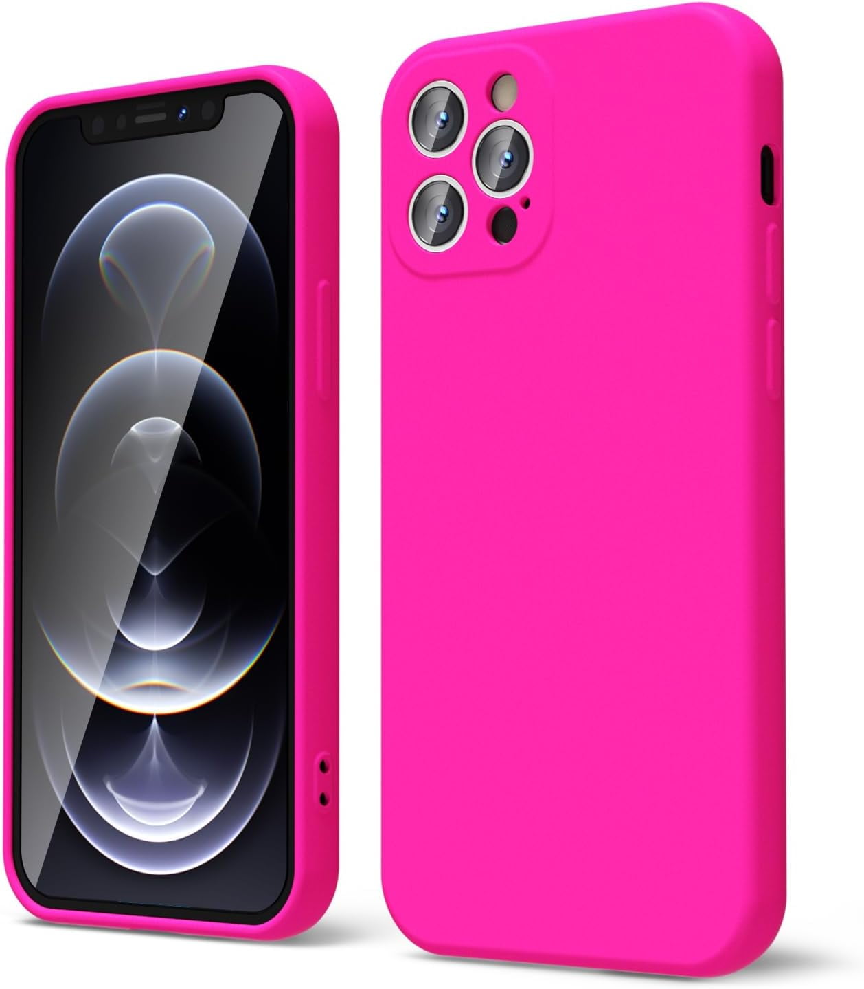 CFHADD-for iPhone 12 Pro Max Case Liquid Silicone, Neon Bright Solid ...