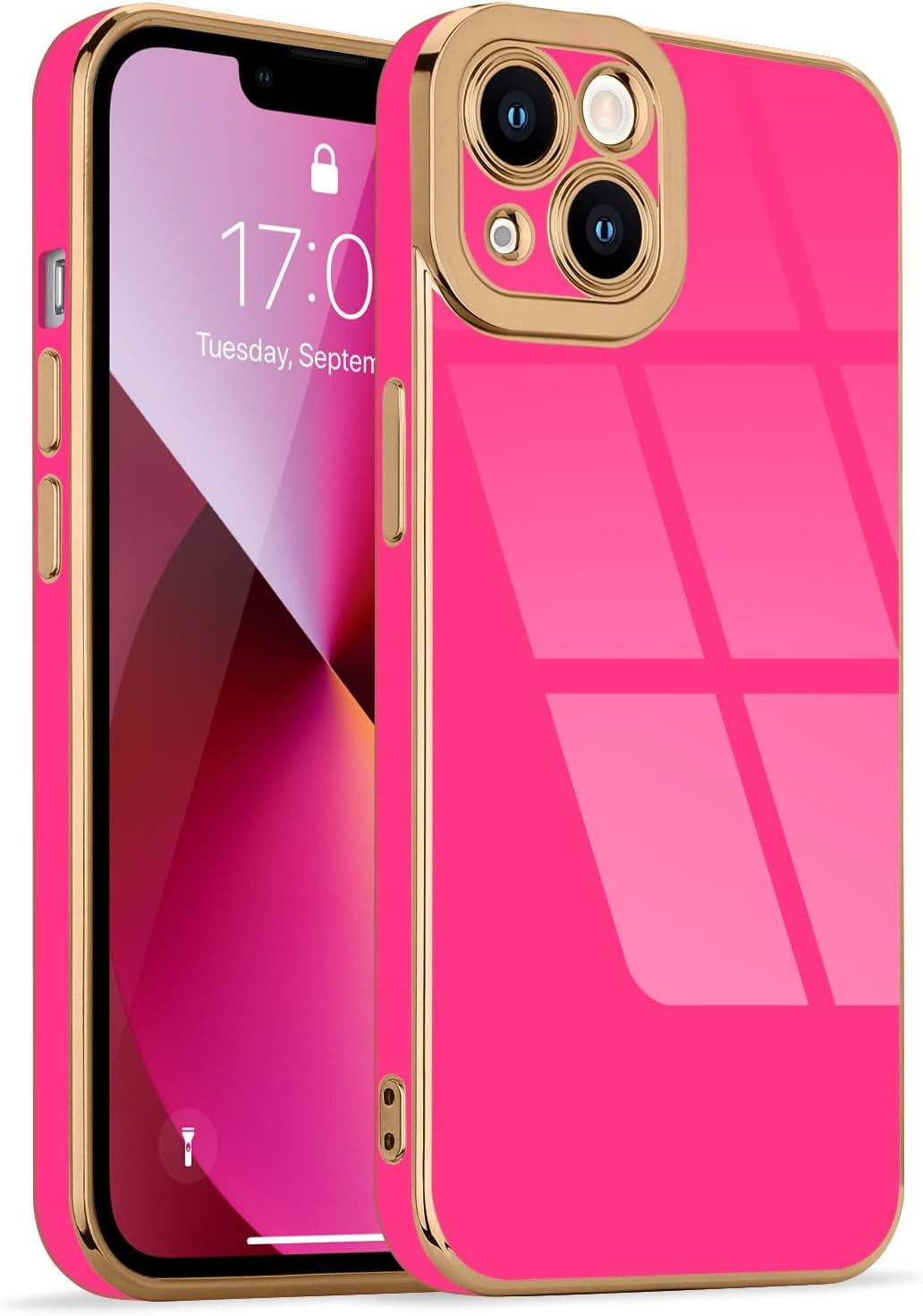 CFHADD-for iPhone 13 Case Cute, Luxury Golden Edge Electroplated Case ...