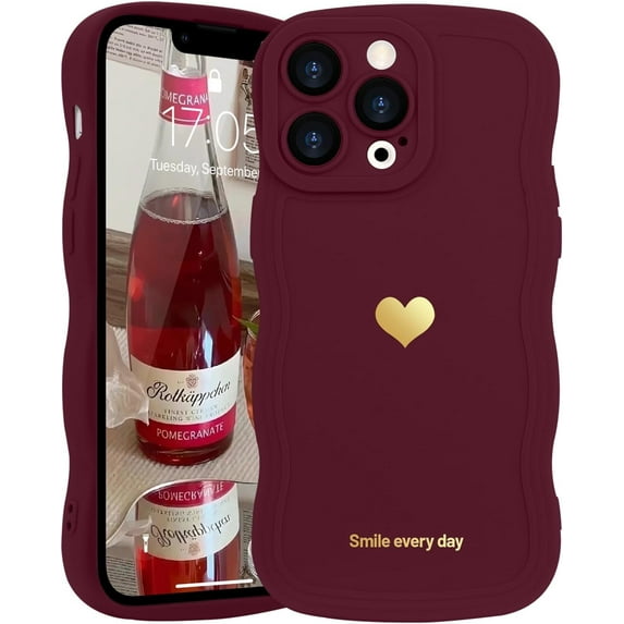 CFHADD-for iPhone 13 Pro Case Cute Heart Simple Wave Frame Case ...