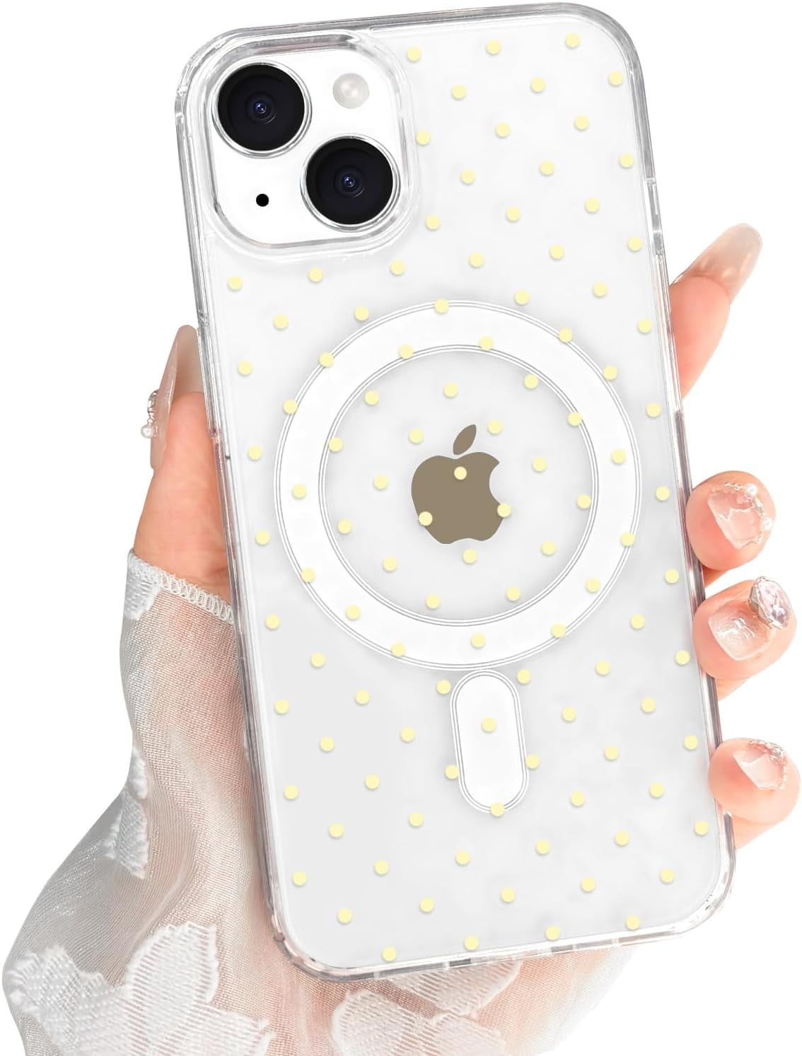 CFHADD-for iPhone 14 Plus Clear Magnetic, Case with Cute Fashion Polka ...